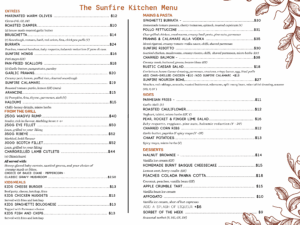 Menu - The Sunfire Kitchen - Bold Fusion Plates